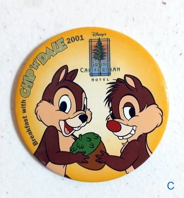 Chip 'N' Dale-Breakfast - Button - 2001 | eBay