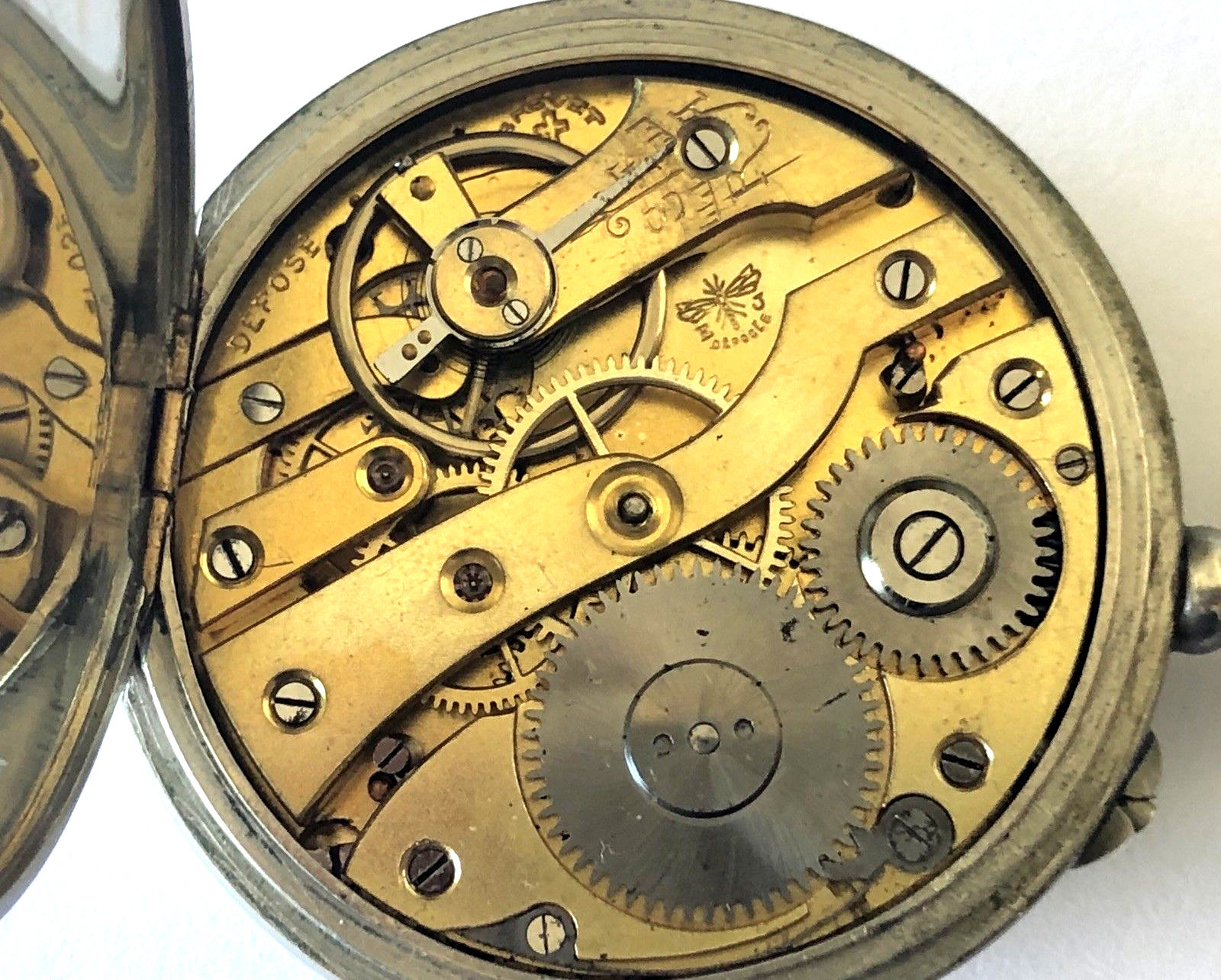 Rare Antique Brevet EJ Depose Ornate Pocket Watch Silver Tone Runs | eBay