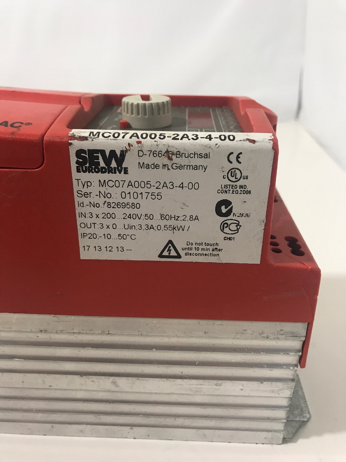 Sew Eurodrive MC07A005-2A3-4-00 vfd 3ph variable drive 3/4 hp .75 hp ...