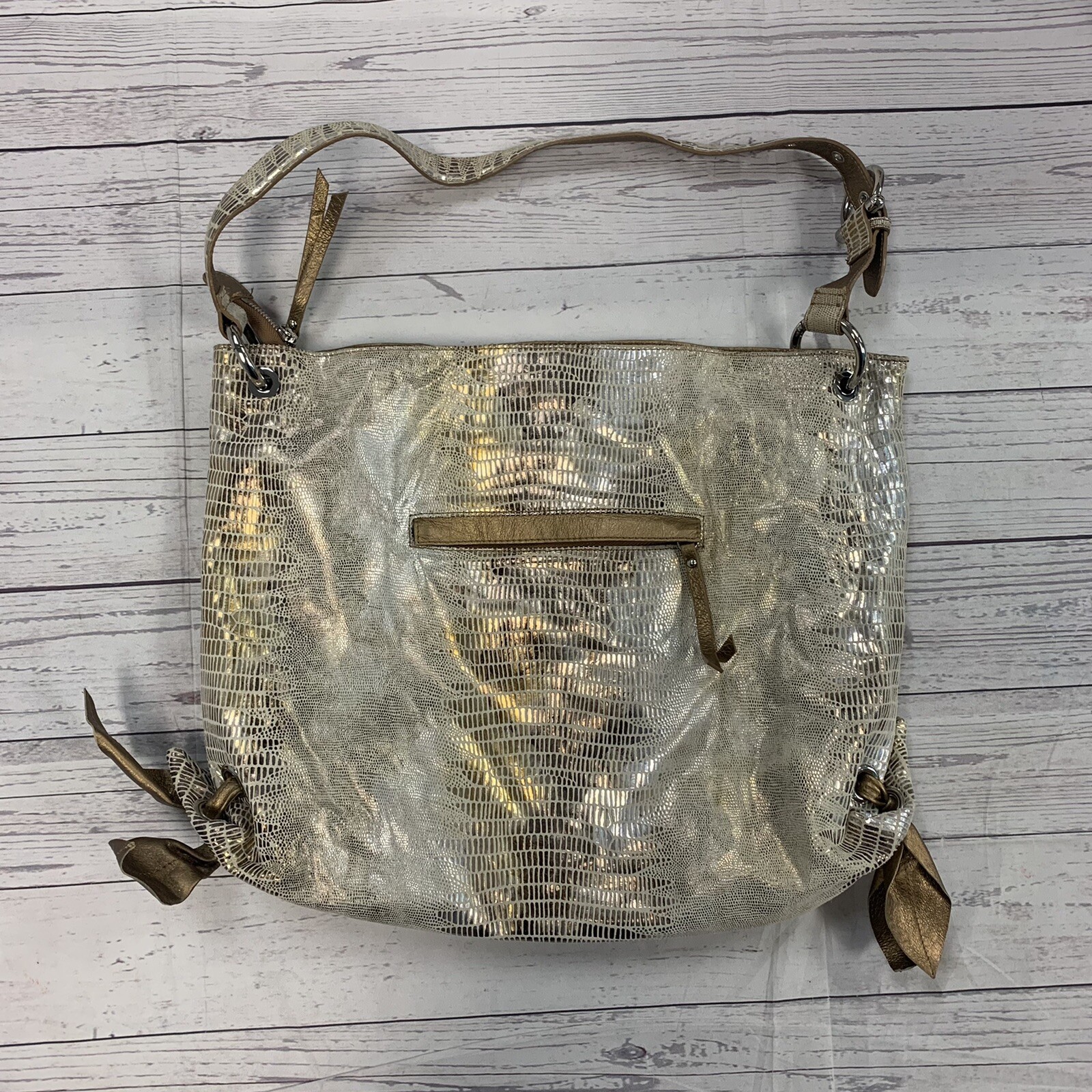 Chez womens gold Snake print handbag | eBay