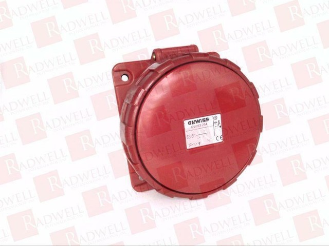 GEWISS Gw63254ph Angled Flush Mounting Socket Outlet Ip66/ip67 63a Red ...