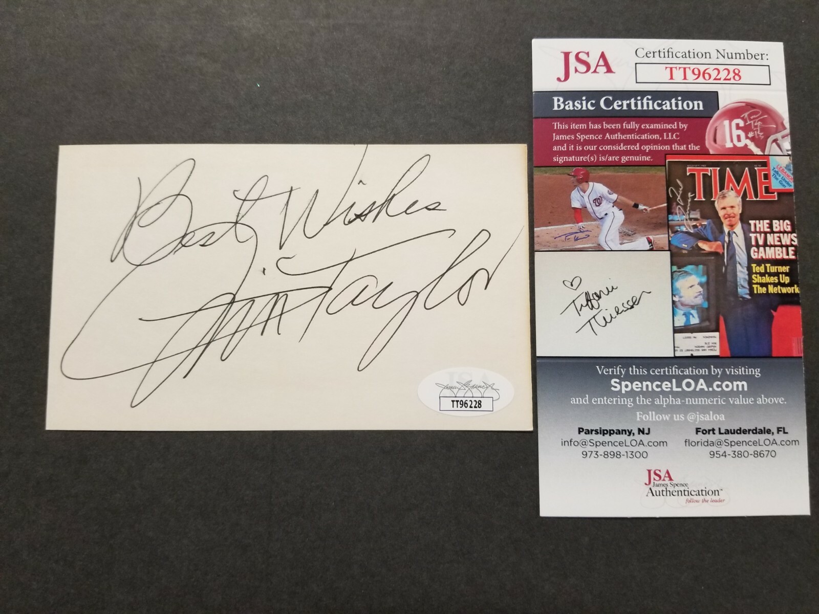 FOOTBALL PLAYER JIM TAYLOR HAND SIGNED 3X5 CARD W/JSA/COA (DS) | eBay