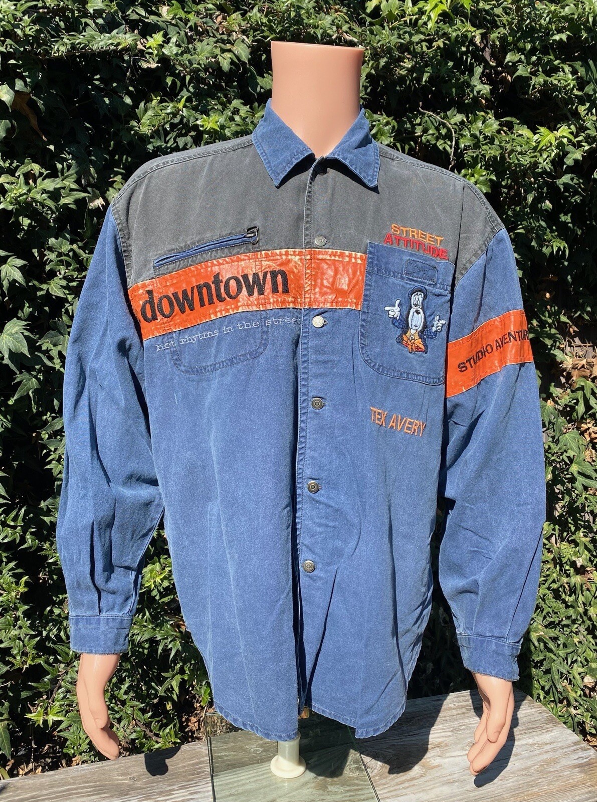 Vintage Droopy Dog Long Sleeve Jean Button Up Street … - Gem