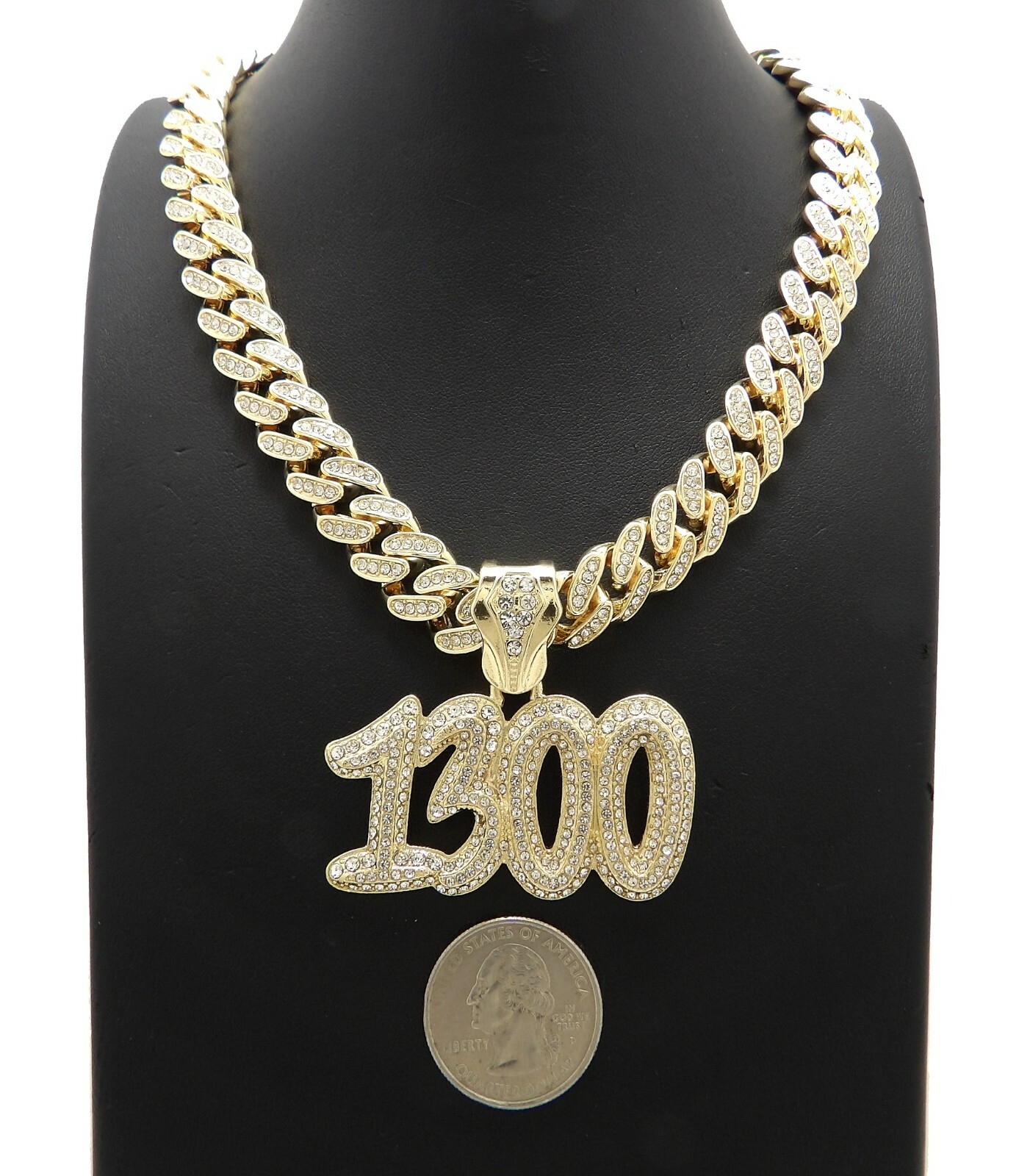 New Iced Polo-G 1300 Pendant 12mm Ice Bling Cuban Chain Hip Hop ...