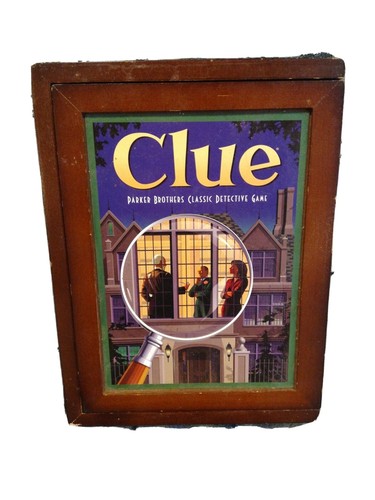 Vintage Game Collection Clue, Wooden Library Book Box, Complete ...