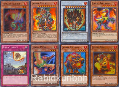 Yugioh Jurrac Dinosaur Set - Meteor Titano Tyrannus Dino Ptera Protops ...