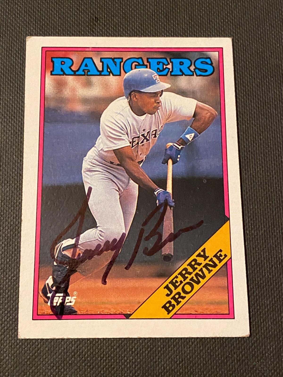 Jerry Browne Signed 1988 Topps Card Auto Texas Rangers Autograph ...