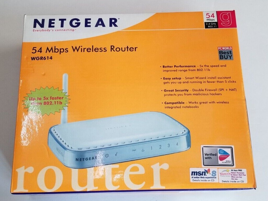 Netgear WGR614 54 Mbps 10/100 Wireless Router | eBay