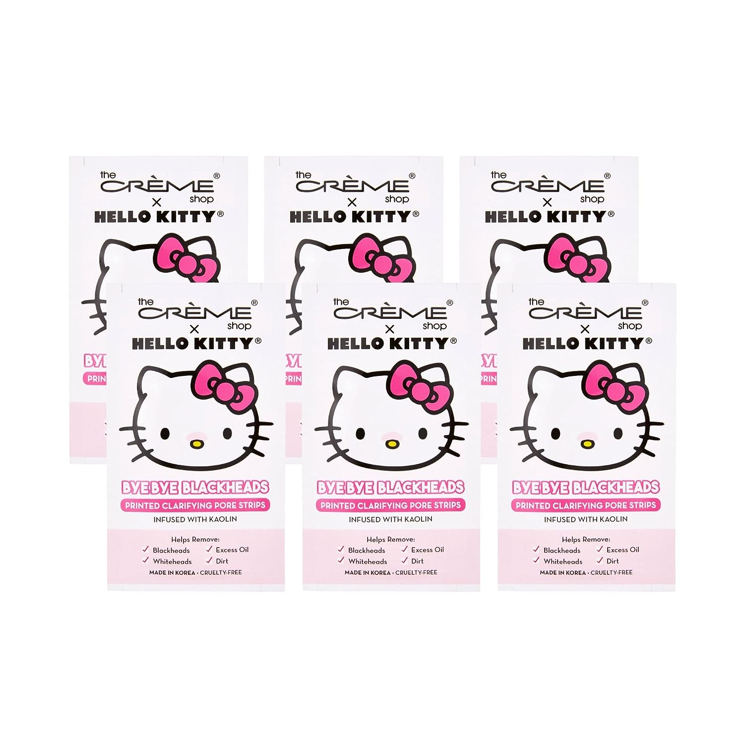 Hello Kitty Bye Bye Blackheads Nose Pore Strips (Set of 6) | eBay