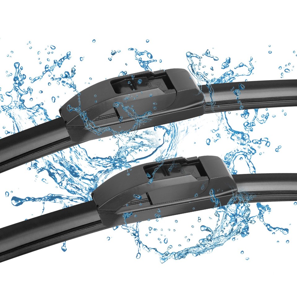 22" & 19" INCH Bracketless Windshield Wiper Blades J-HOOK All Season ...