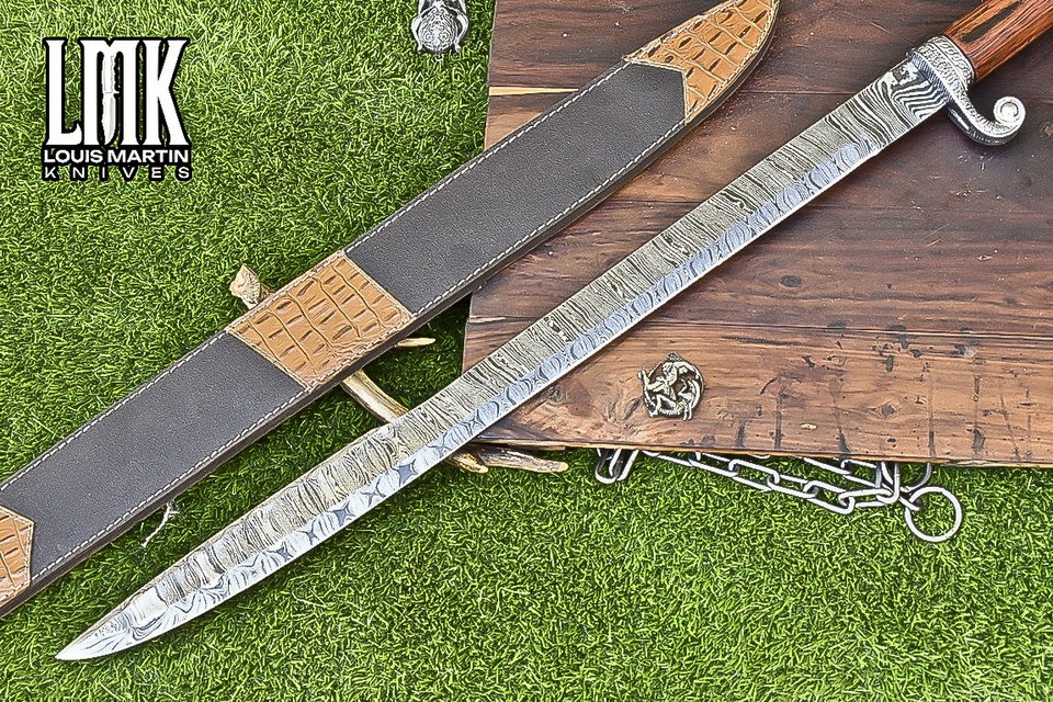 LMK Custom Twist Damascus Sword Hard Wood Best Selling Steel Guard | eBay