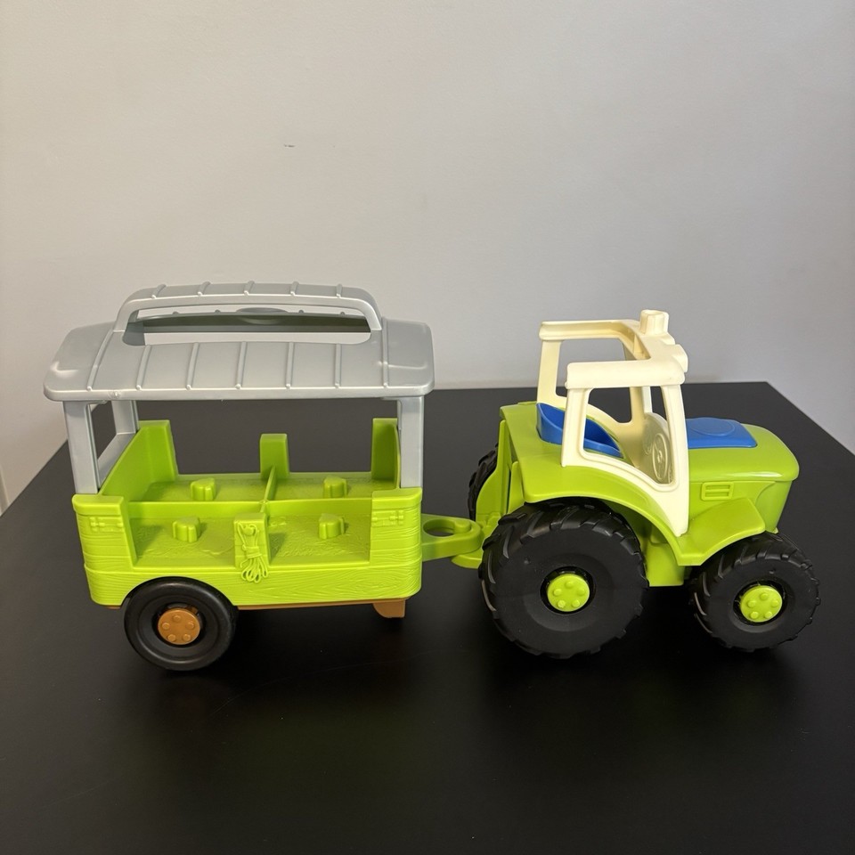 Fisher Price Little People Green Tractor Caring For Animals Farm Wagon ...