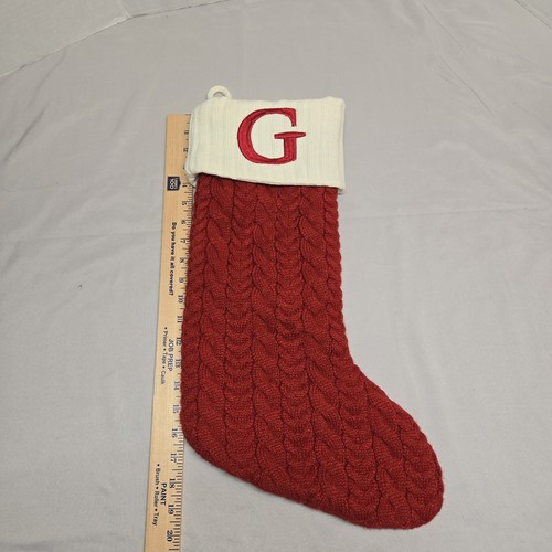 ST. NICHOLAS SQUARE 21" KNIT CHRISTMAS STOCKING MONOGRAM LETTER "G" | eBay