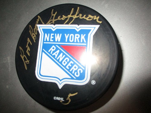 NEW YORK RANGERS Bernie "Boom Boom" Geoffrion Signed Official Hockey ...