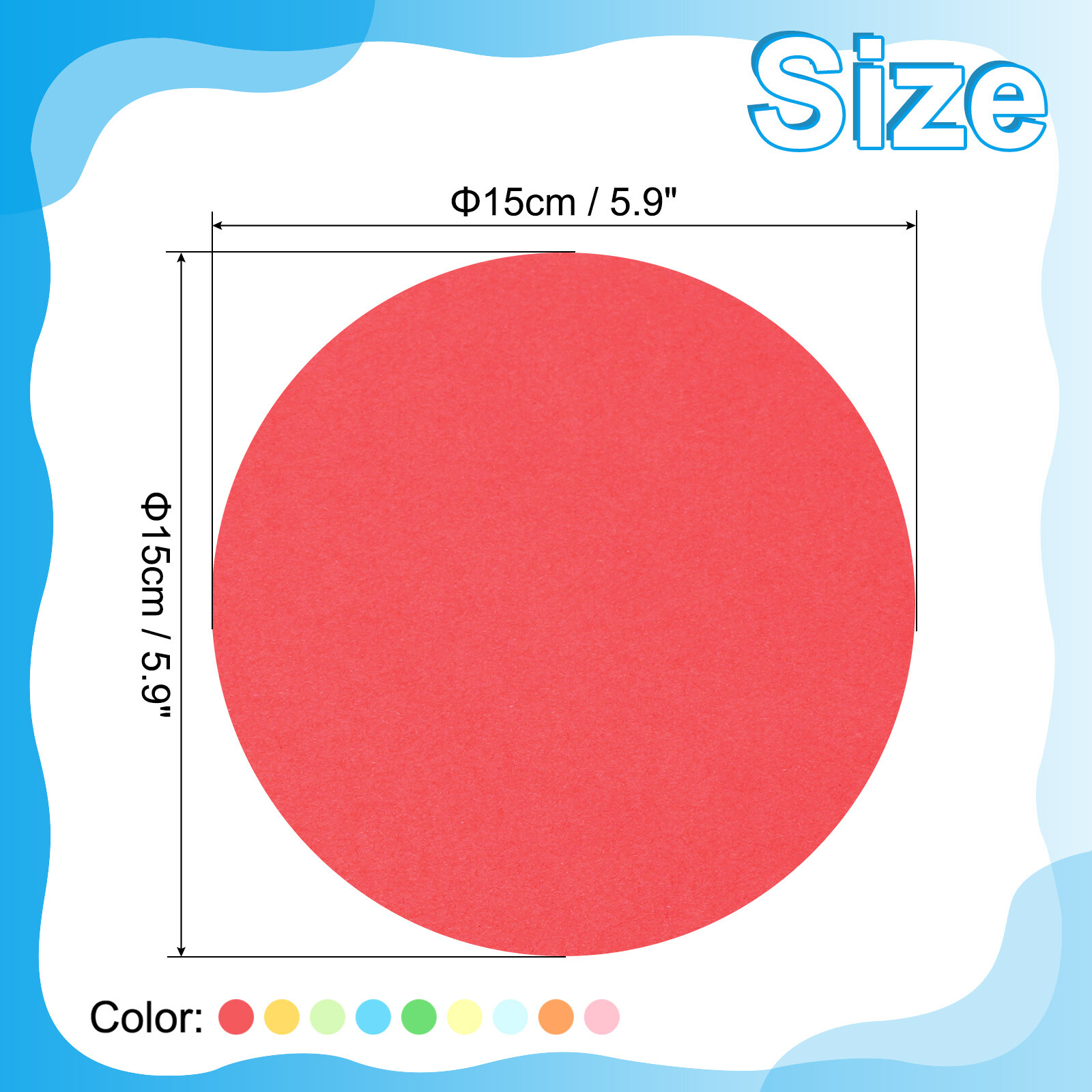 6"Cutouts Paper, 54Pcs Circles Assorted Color Paper, Multicolor | eBay
