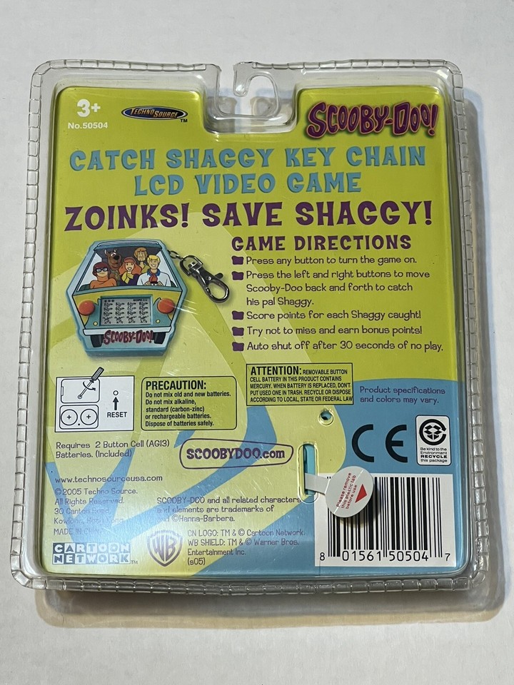 RARE Scooby-Doo! Catch Shaggy Key Chain LCD Video Game Works Techno ...