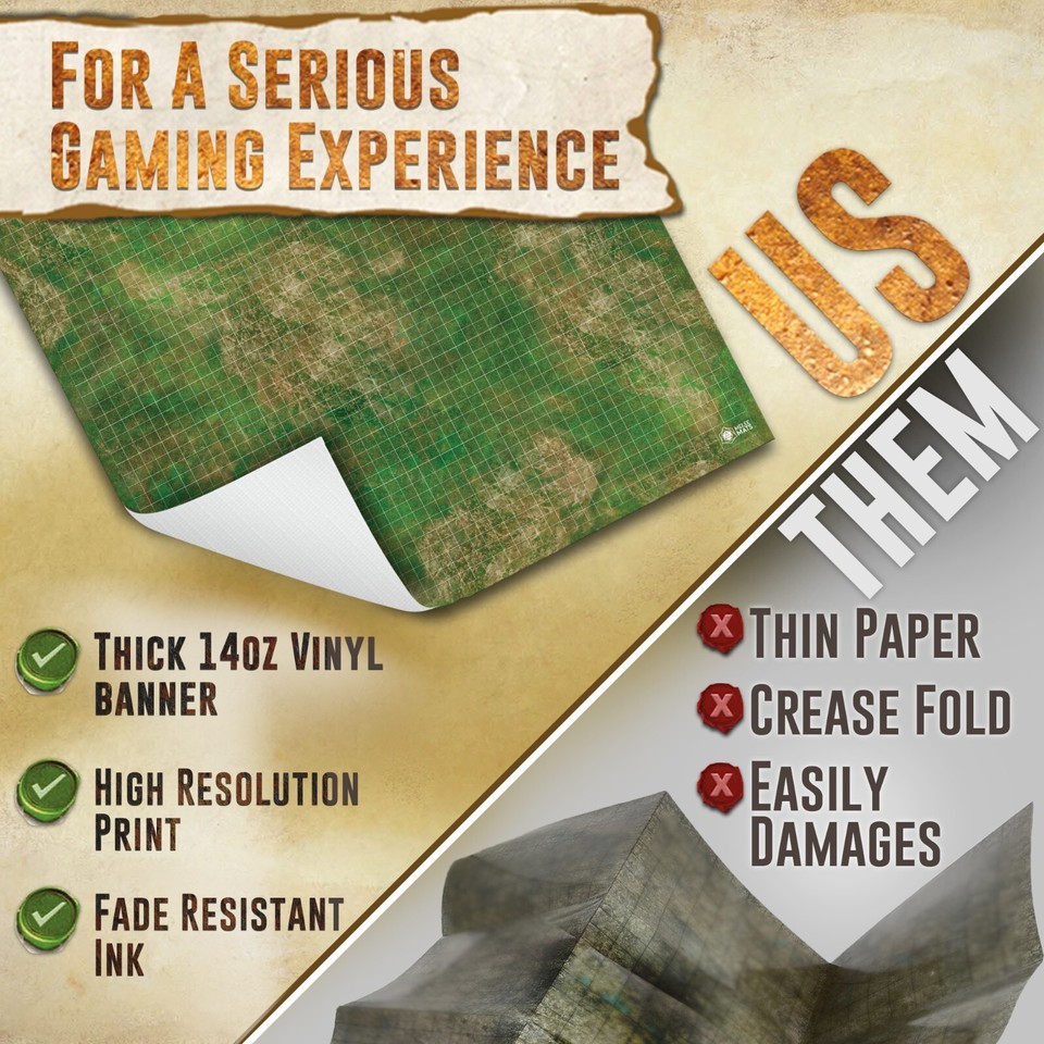 Wargaming Battle Mat, 48"x72" - Terrain for Warhammer 40K, Dungeons and ...