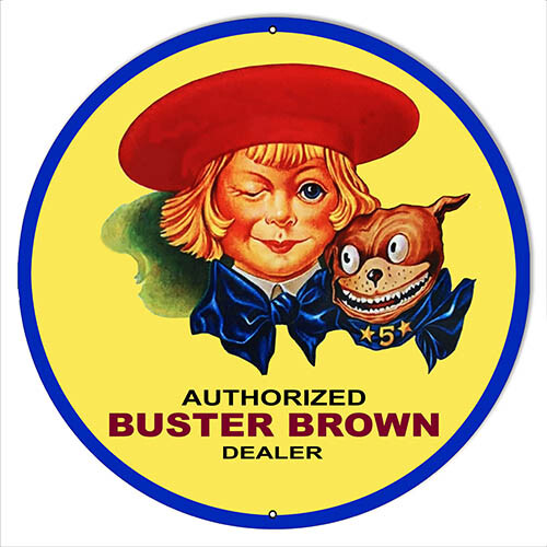 Authorized Buster Brown Dealer Metal Sign 14 Round | eBay