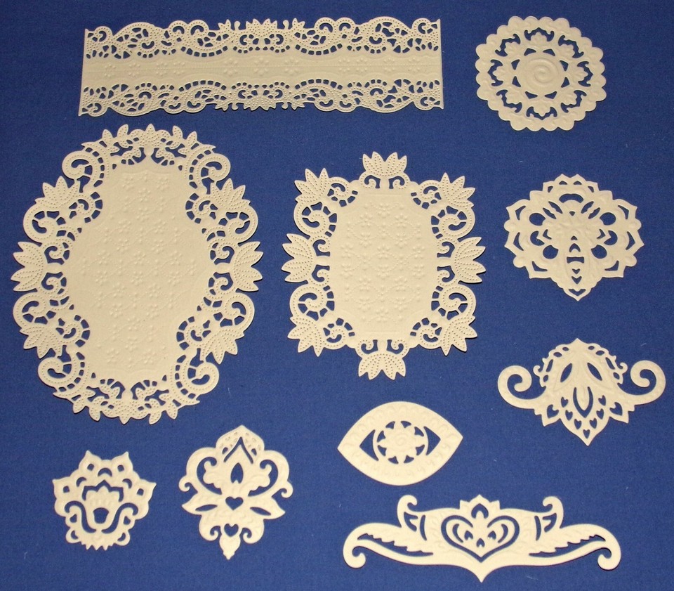 Lace Edge Die Cuts 30pc Set 3 Colors White Black Cream All Handmade ...