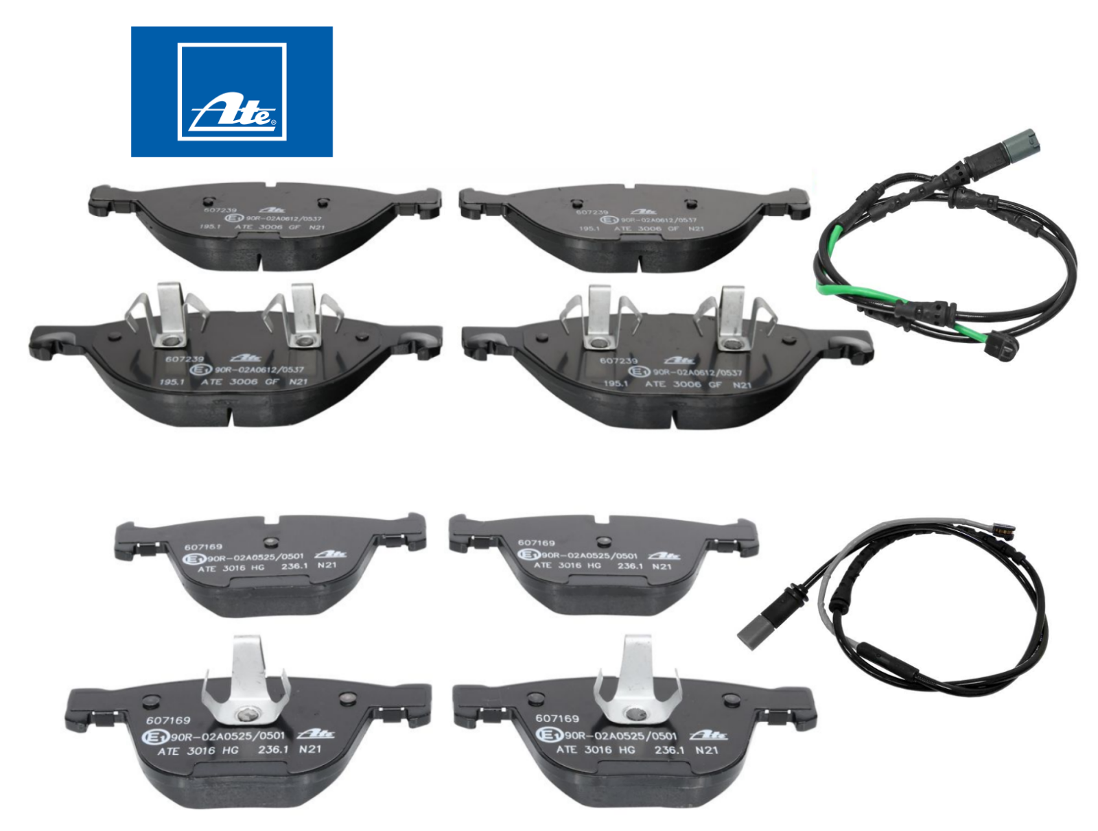 Front Brake Pad Rear Brake Pad Set OEM ATE + Sensor for BMW V8 E70 X5 ...