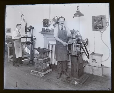 Rare 8x10 1920s glass negative Photography Camera workshop machinist ...