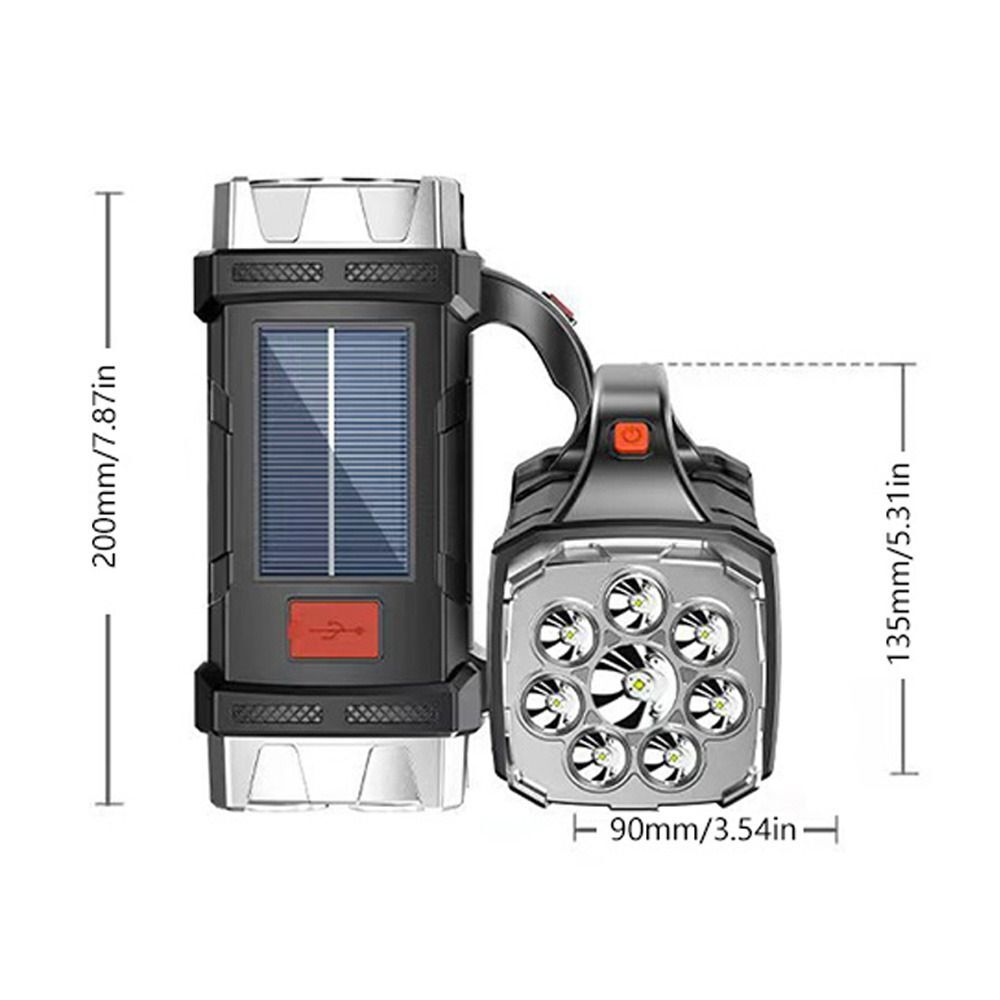 Strong Lights LED Flashlight Solar Power COB Searchlight USB ...