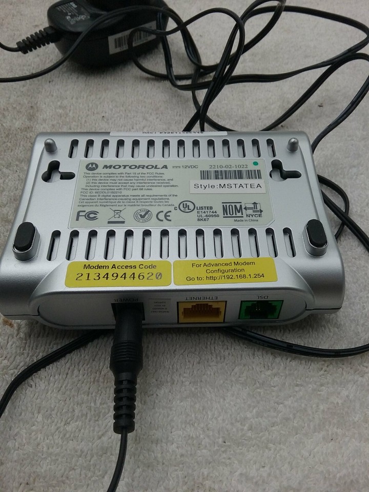 AT&T Motorola 2210-02-1022 MSTATEA DSL modem | eBay