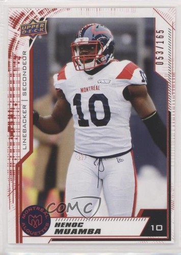 2020 Upper Deck CFL Red /165 Henoc Muamba #4 | eBay