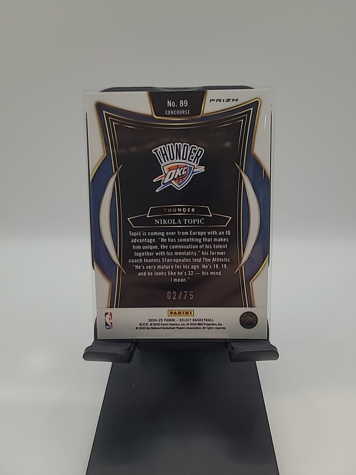 2024-25 Panini Select Nikola Topic RC White Disco 02/75 Thunder NBA ...