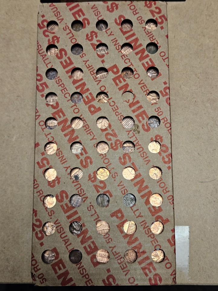 One Sealed Unopened Unsearched Bank Box of 50 Rolls of Pennies - $25 ...