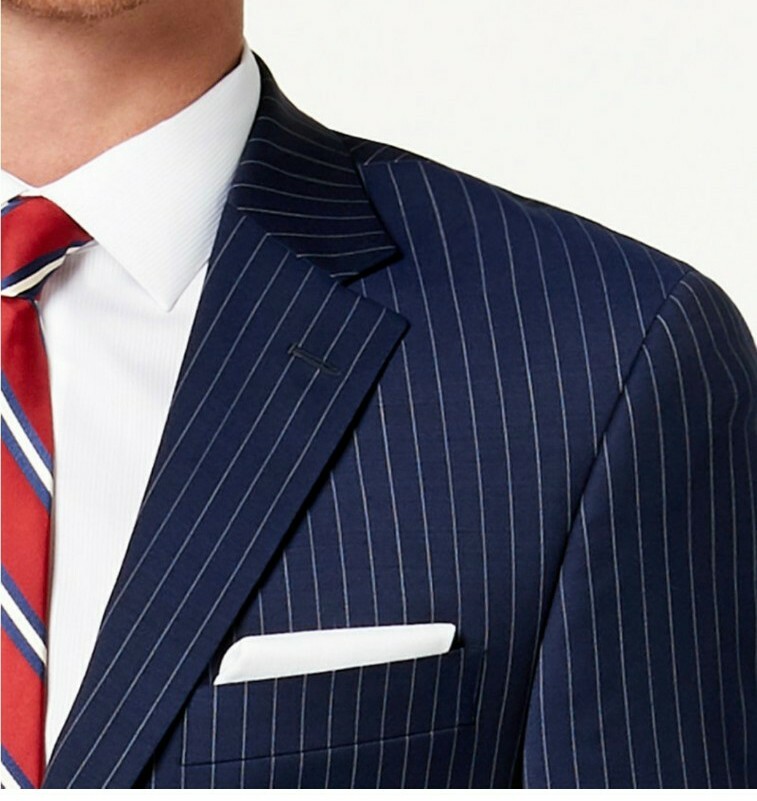 Tommy hilfiger Men's Modren Fit TH Flex Stretch Navy Pinestrip Suit ...