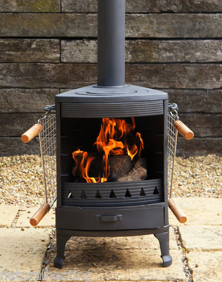 Hellfire GARDEN Cast Iron Stove Cooker BBQ Patio Heater Pizza Oven Fire ...