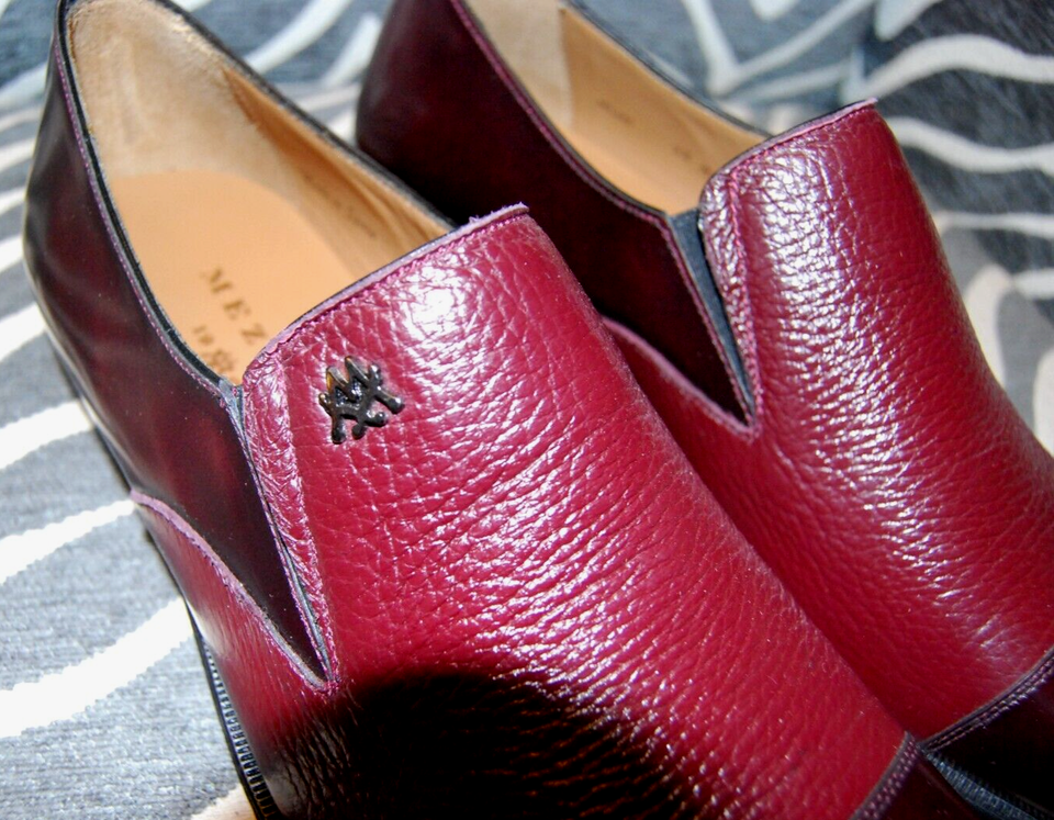 Mezlan Milani Burgundy Calfskin & Deerskin Men’s Classic Dress Slip ON ...
