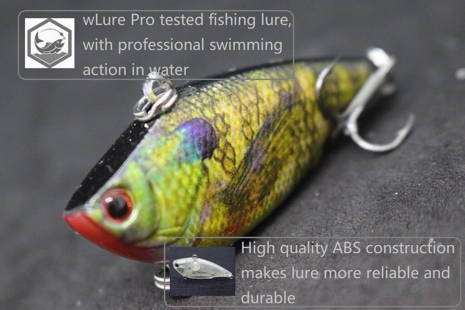 Lipless Crankbaits Fishing Lures 2 1/4 inch 1/3 oz Trap Sinking ...