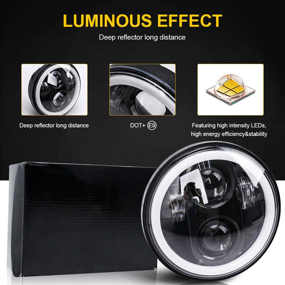 For Chevy Impala El Camino 5.75" 5-3/4"LED Headlights Hi/Lo Beam Angle ...