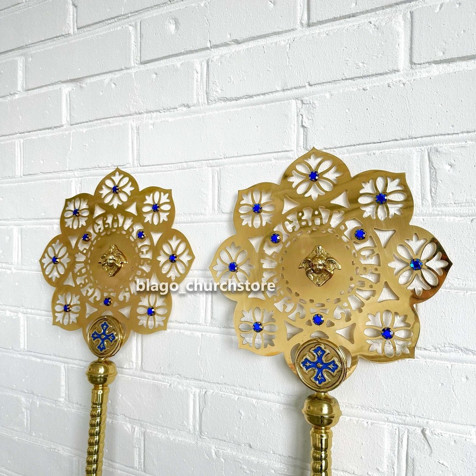 Church Liturgical Fan Ripidion Collapsible Orthodox Rapids Brass 62.99 ...