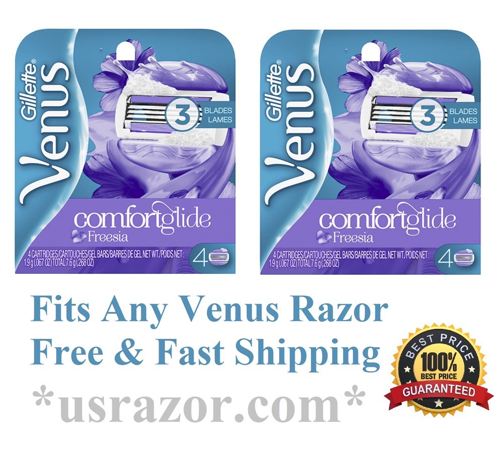 8 Gillette Venus Comfort glide Freesia Razor Blades Refill Cartridges ...