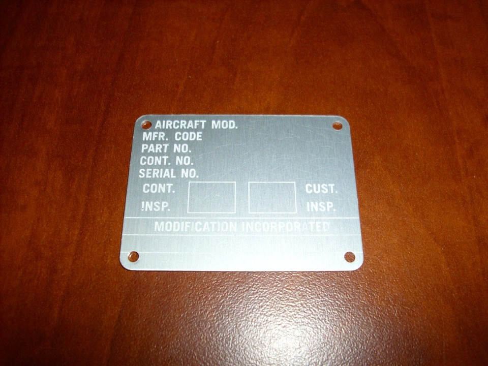 Cessna Aircraft Metal Data Plate MS27253-1 or S2674-3 | eBay