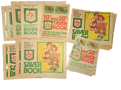 Vintage Lot 9 full S&H Green Stamp Booklets/ loose stamps/partial ...