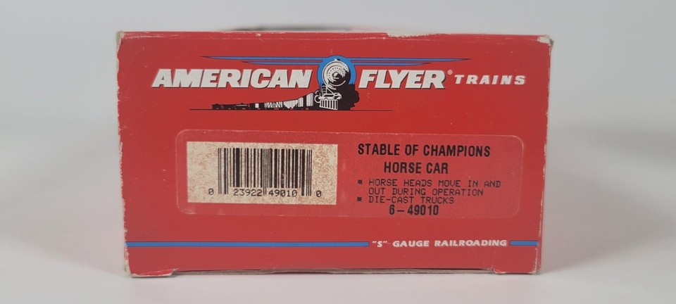 S-Gauge Lionel American Flyer 6-49010 Stable of Champions Horse Stock ...