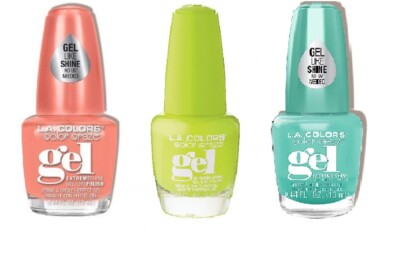 L.A. COLORS Gel-like Nail Polish- 222-GOOD VIBES, 223-DAY GLOW & 225 ...