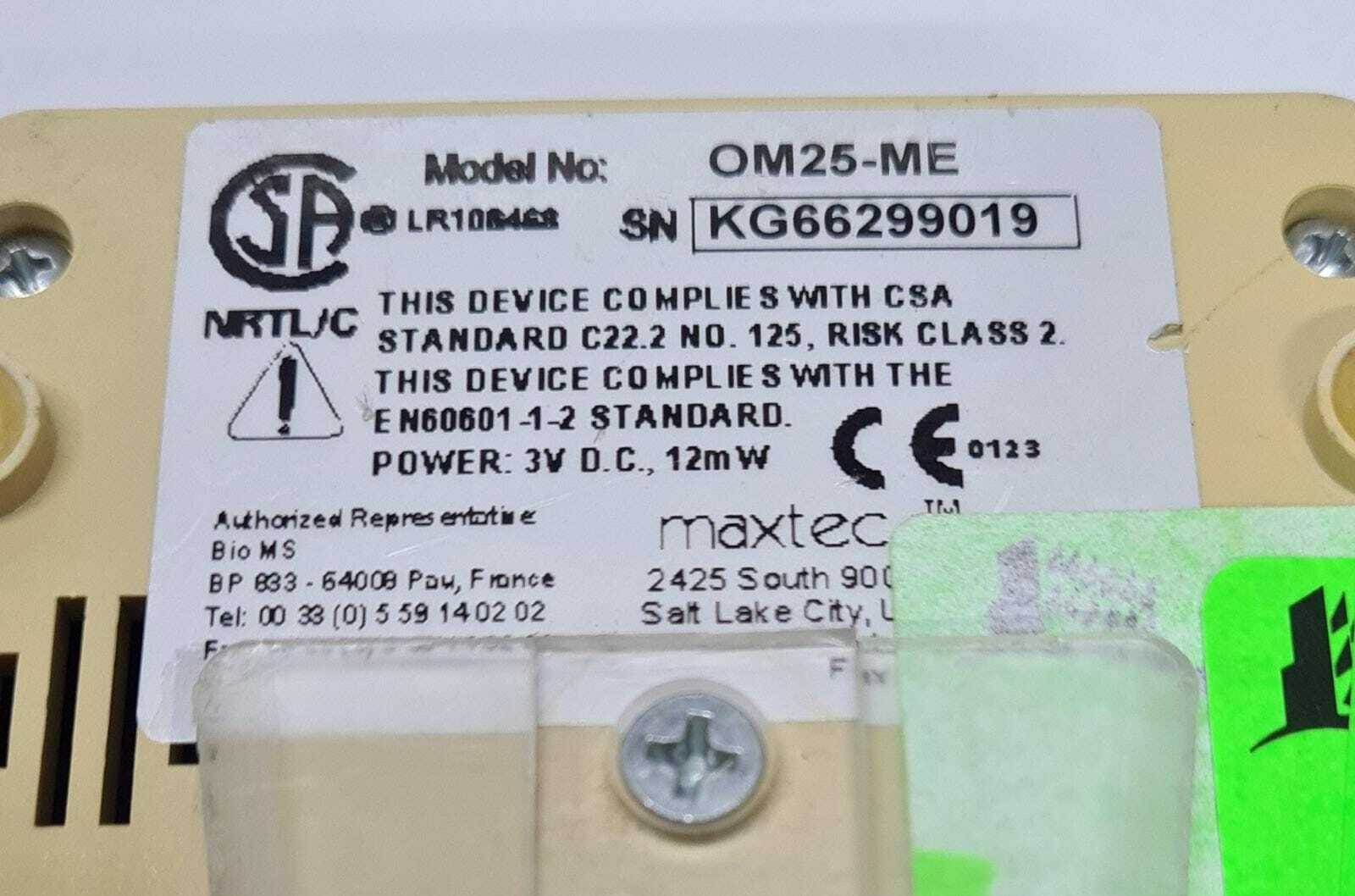 Maxtec MaxO2 OM25-ME Oxygen Monitor Analyzer - FOR PARTS | eBay