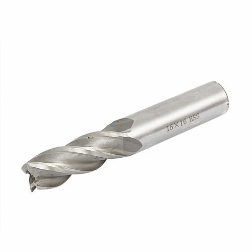 16mm Shank 15mm Cutting Dia 4 Flutes Spiral HSS End Mill Cutter for ...