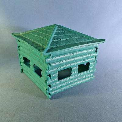 VTG Marx MPC Fort Apache Blue Block House Fort 54mm Playset Accessory ...