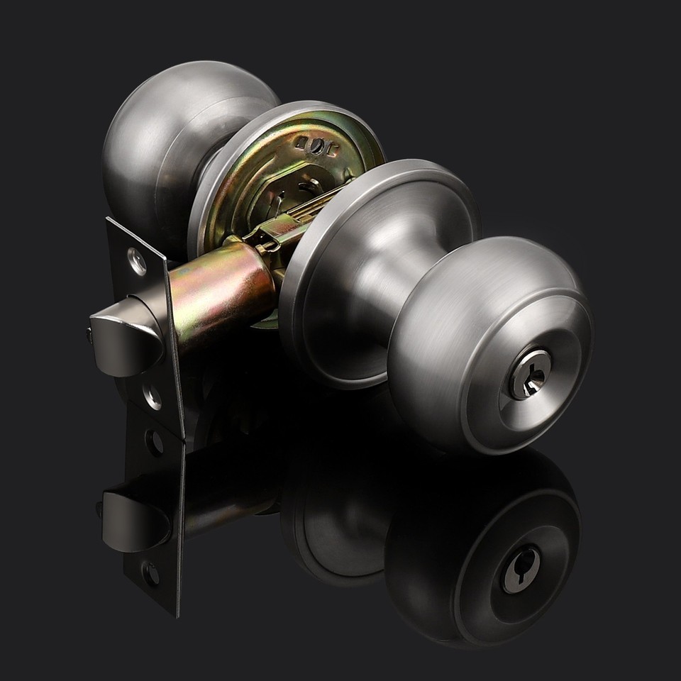 Probrico Brushed Nickel Entry Door Knobs Privacy/Passage/Dummy Ball ...