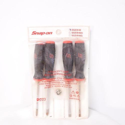 Snap On 4pc Soft Grip Mini Screwdriver Set #SGDX40 Some Rust | eBay