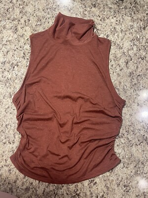 Lululemon See The Horizon Tank Sz S Rustic Clay Cropped Slim Mock Neck ...