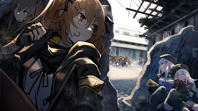 Anime girls digital art portrait frontline war ump9 Playmat Gaming Mat ...