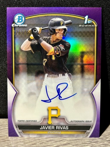 Javier Rivas 2023 Bowman Draft Chrome 1st Auto Purple Refractor /250 ...