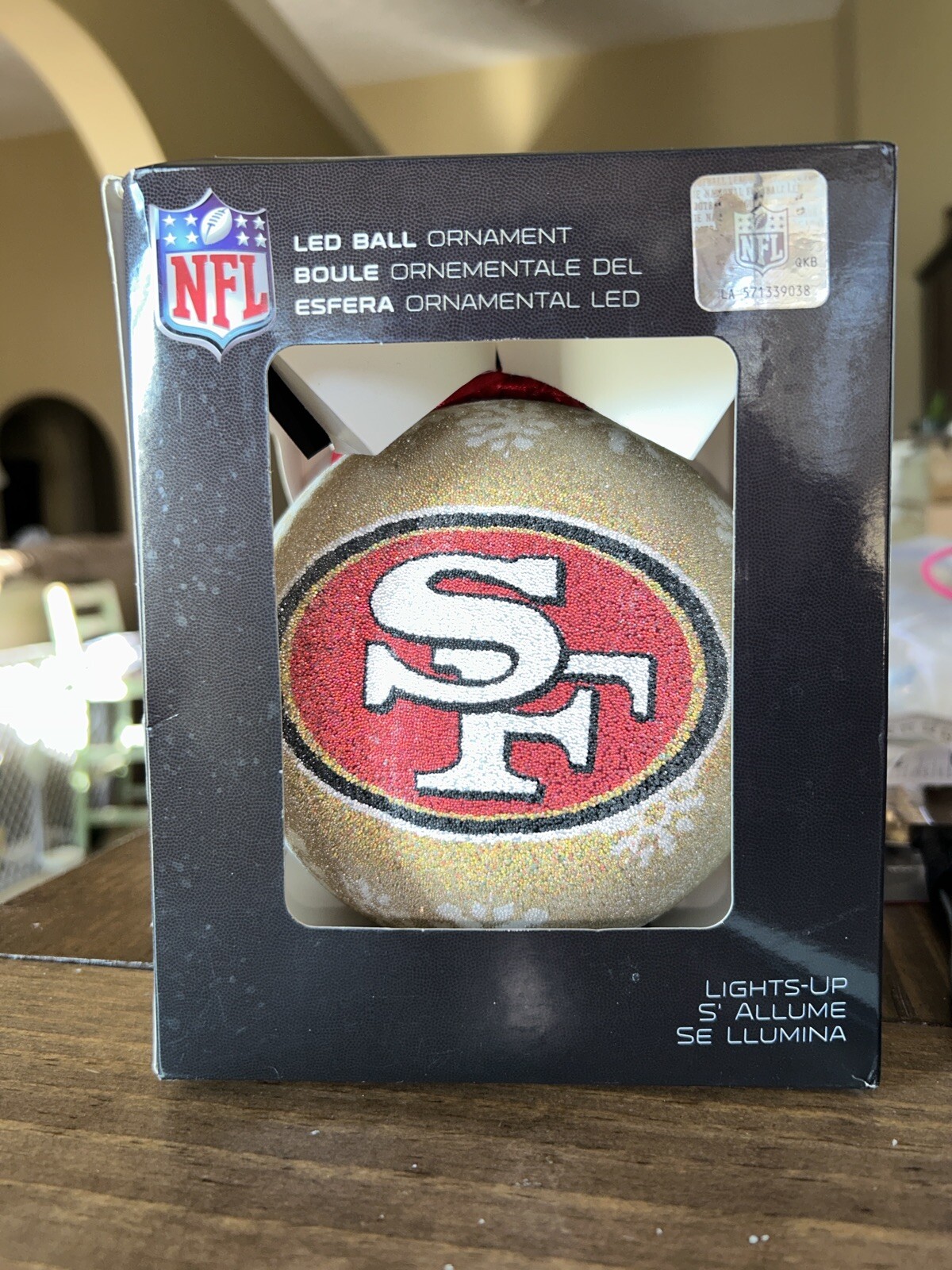 New Authentic NFL Football San Francisco 49ers LED Ball Ornament NWB ...
